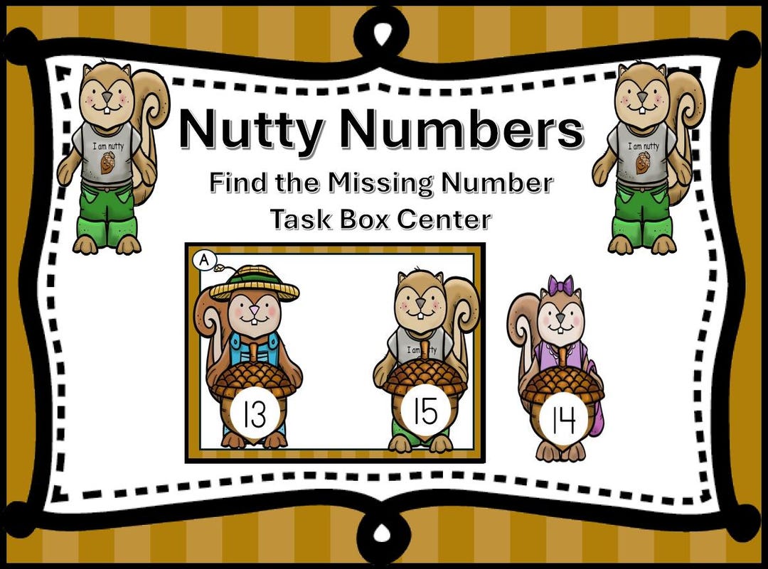 Kids Fall Nutty Missing Numbers 1 - 15 Ordertask Box Activity ...
