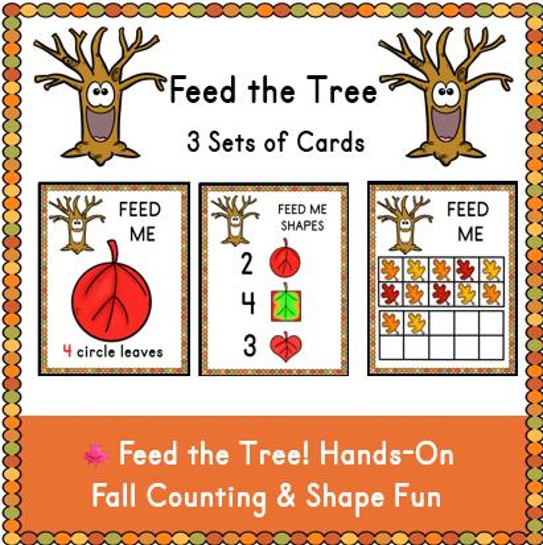 Feed the Tree Fall Math & Shape Activity | Ten Frames, Shapes, Counting ...