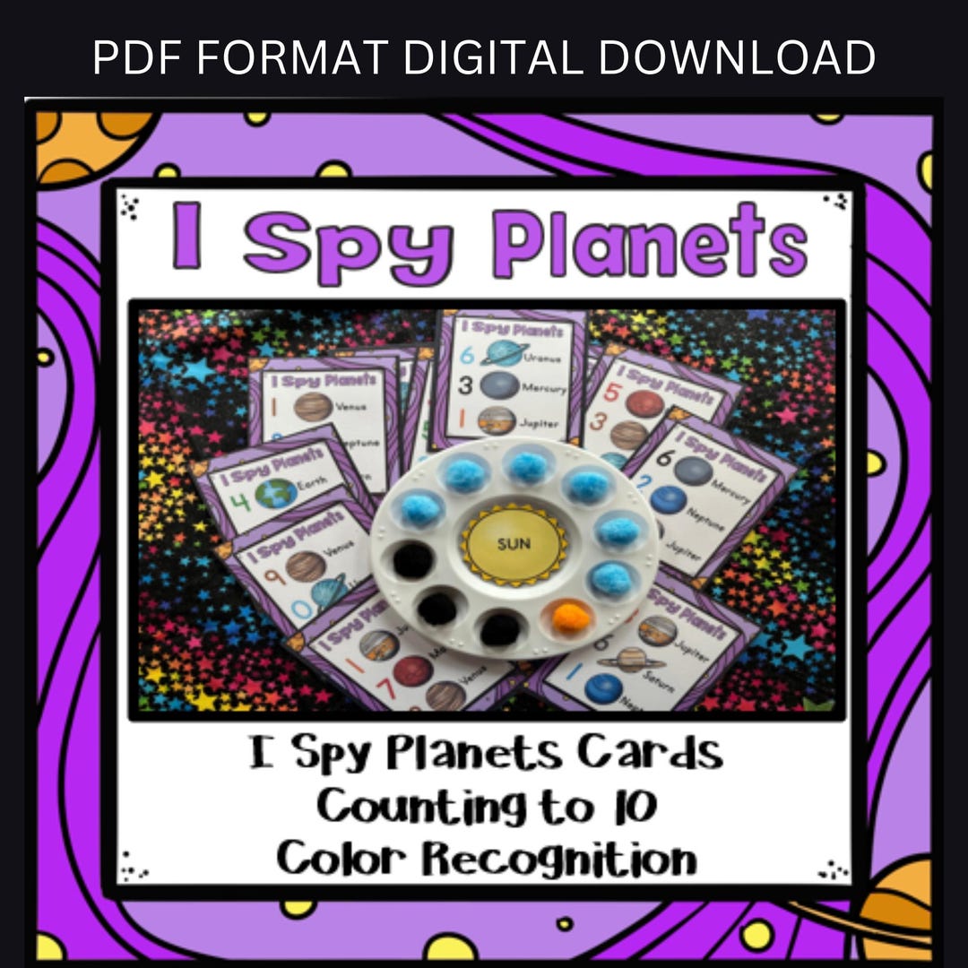 I SPY PLANET CARDS | Orbiting Planets | Kindergarten | Preschool ...
