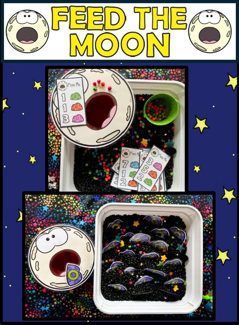 FEED THE MOON | Outer Space | Sensory Bin | Letter Activity | Initial ...