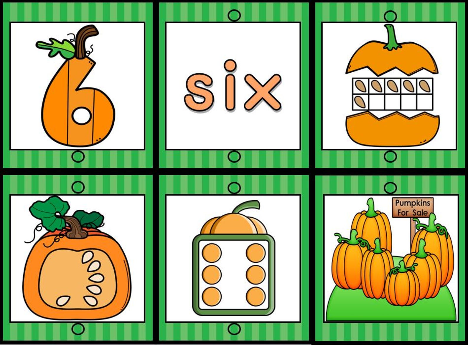 Pumpkin Link Counting Fall Task Box Number Math Center Activity ...