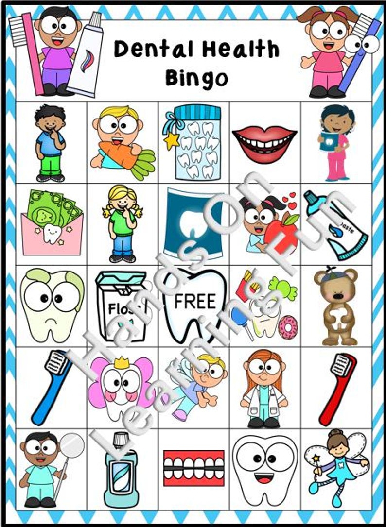 Dental Health BINGO Kindergarten L Teeth BINGO Activity | Dentist BINGO ...