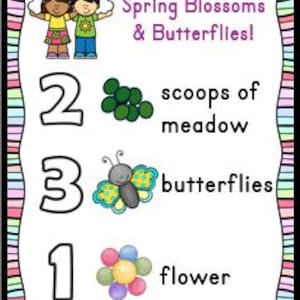 SPRING SENSORY Bin CARDS | Blossoms & Butterflies | Sensory Bin ...