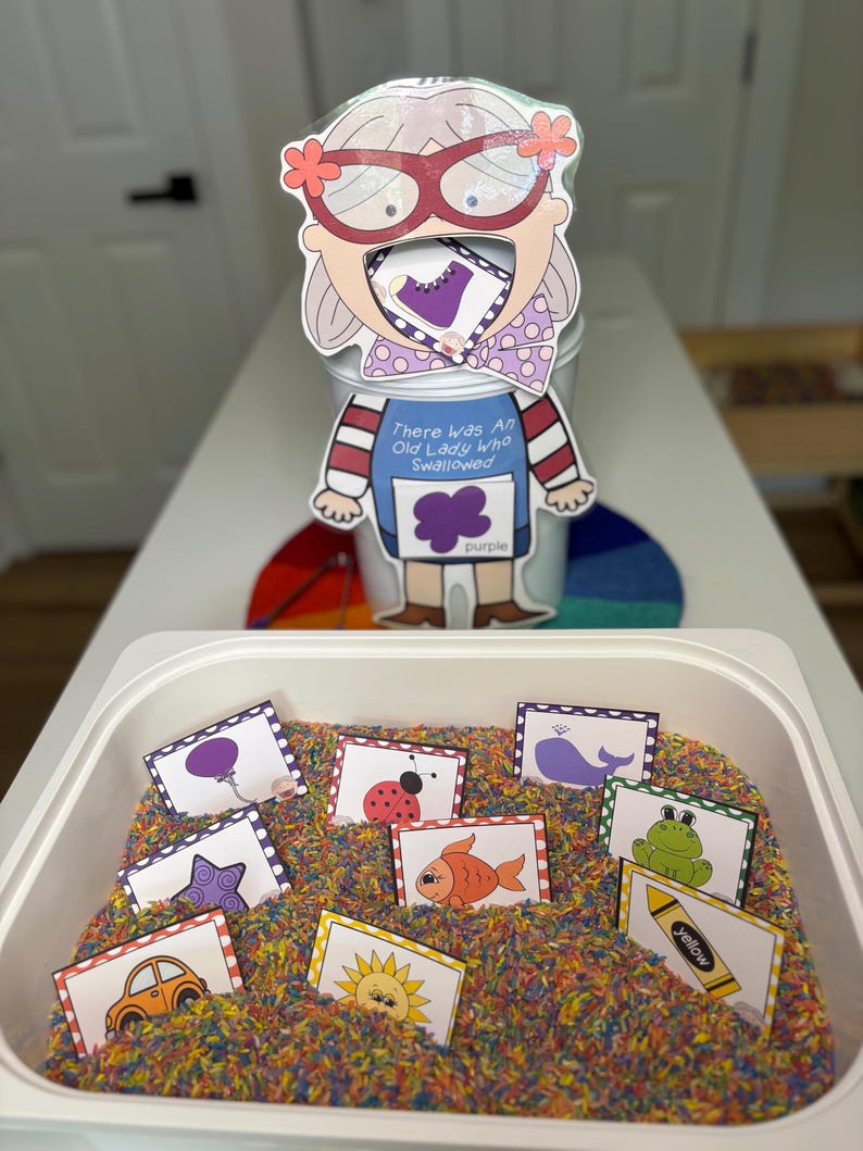 Old Lady Swallowed Colors Literacy Center – Preschool Special Ed ...