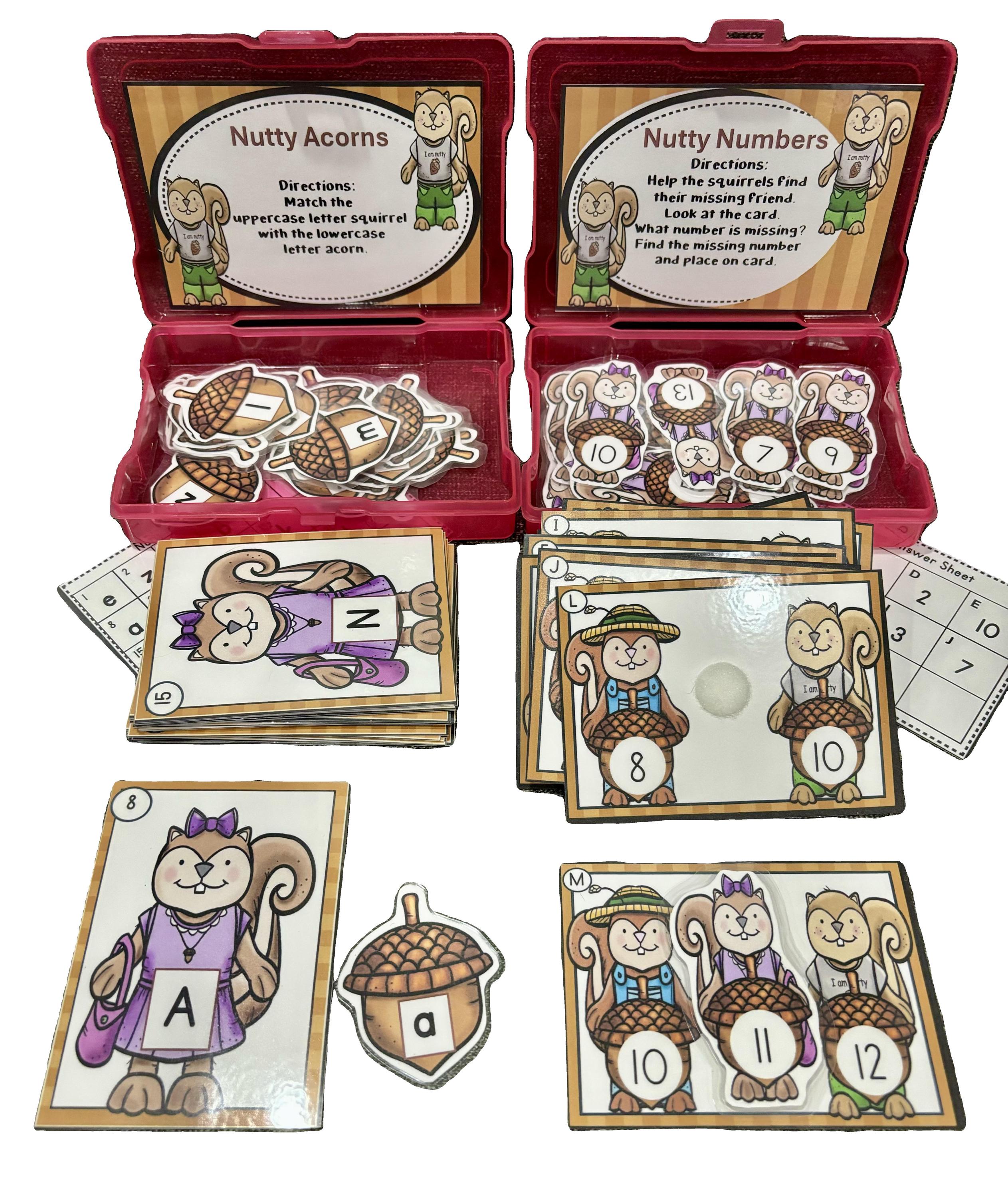 Kids Fall Activity Nutty Acorn Letter Recognition Task Box Activity ...