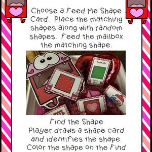 Valentine Feed Me Mailbox, Shapes and Counting (digital) - Etsy