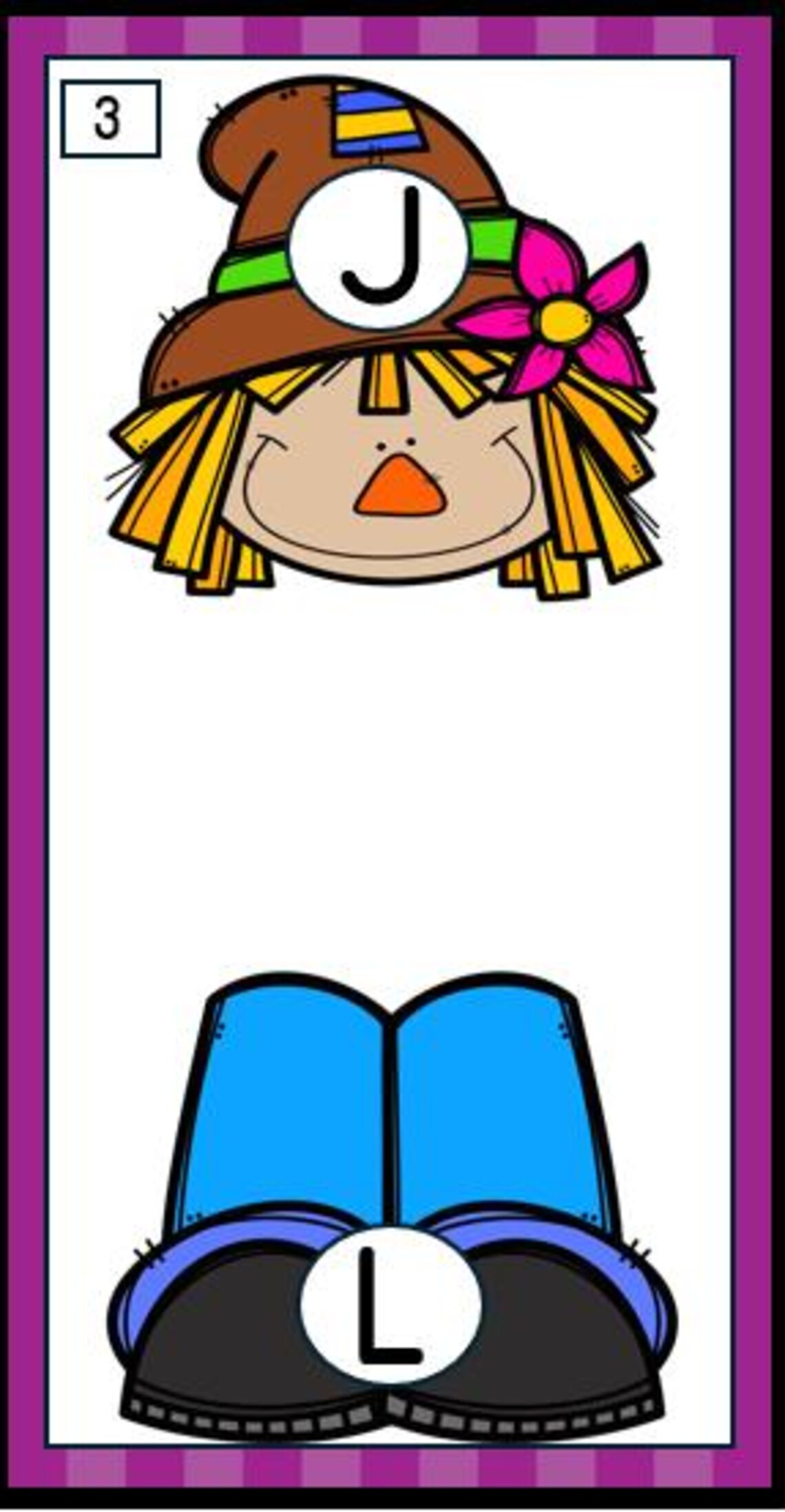 Build a Scarecrow Find Missing Letter Fall Task Box Literacy Activity ...