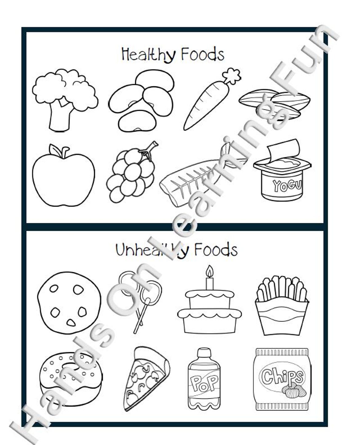 Healthy or Unhealthy Food Cards, Dental Health, Worksheet for Kids ...