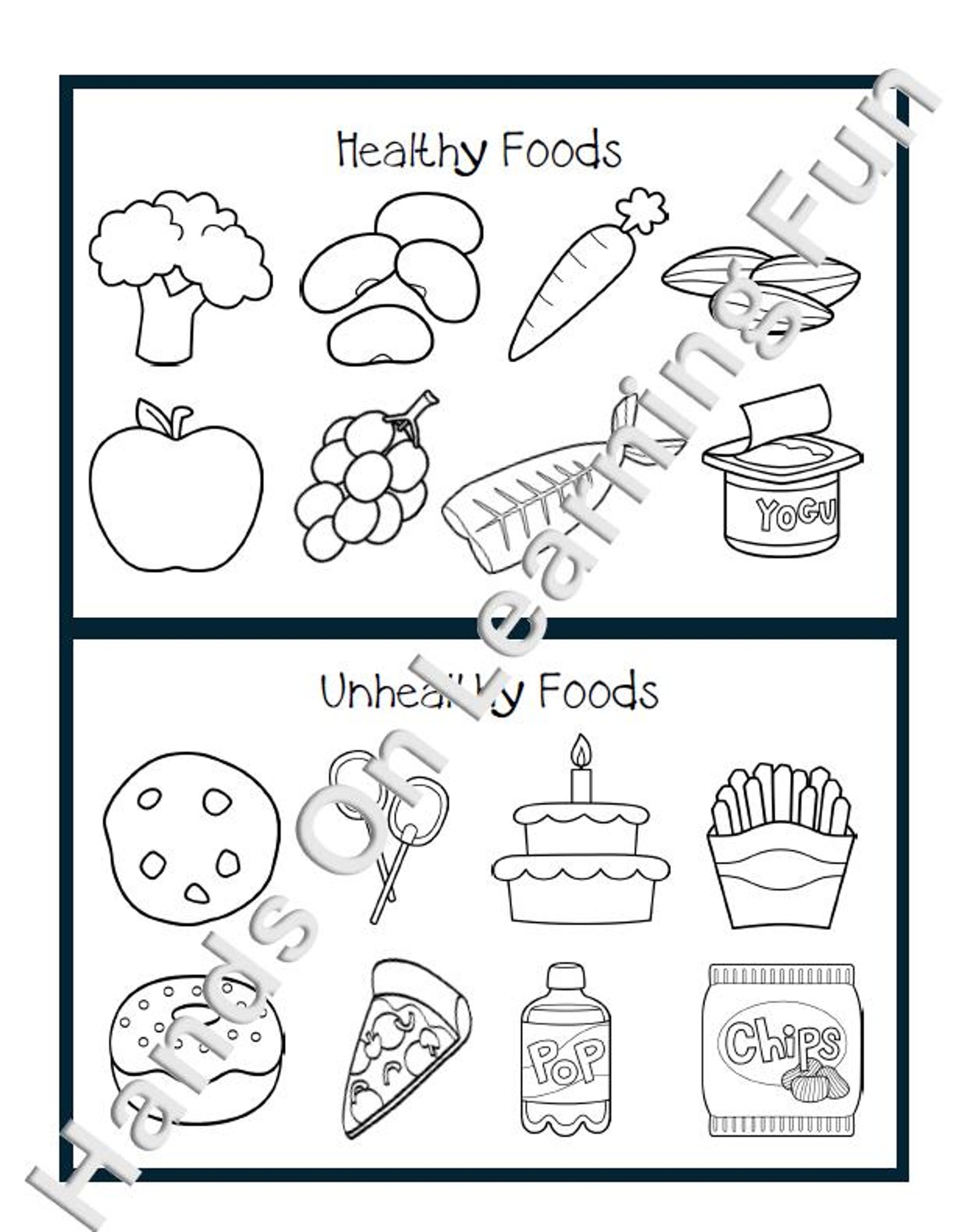 Healthy or Unhealthy Food Cards, Dental Health, Worksheet for Kids ...
