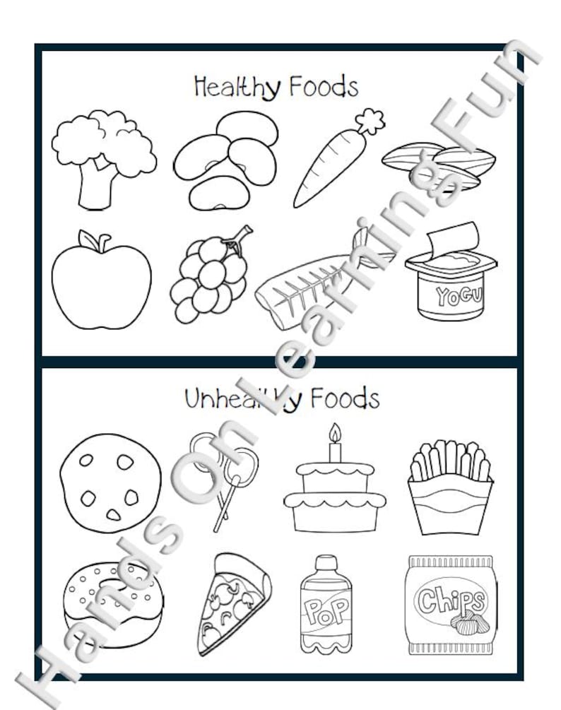 Healthy or Unhealthy Food Cards, Dental Health, Worksheet for Kids ...