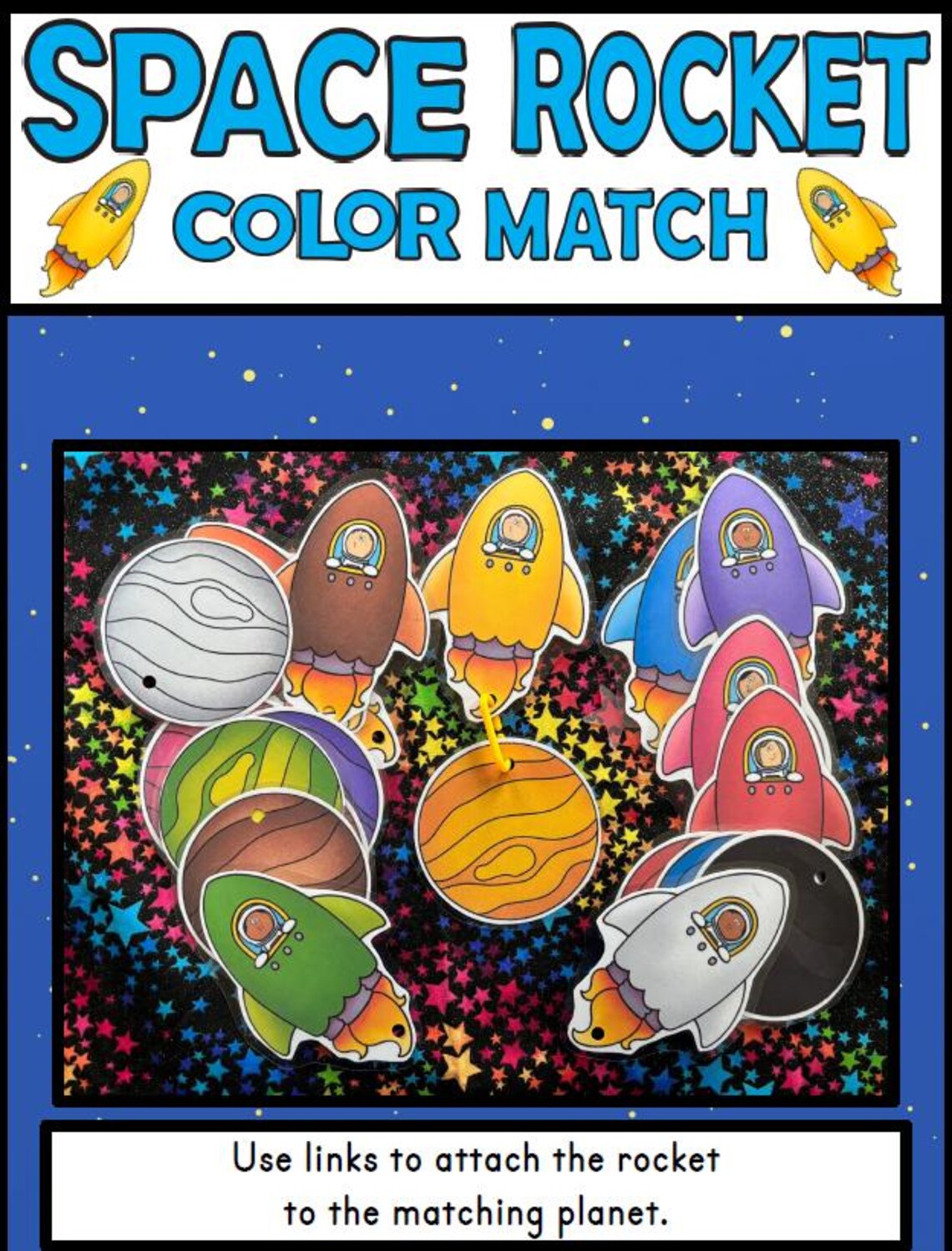 Space Rocket Color Match Activity | Preschool Printable (digital ...