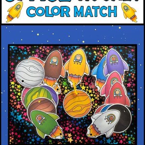 Space Rocket Color Match Activity | Preschool Printable (digital ...