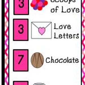 Valentine Love Potion Sensory Bin Recipe Cards Plus Counting & Matching ...