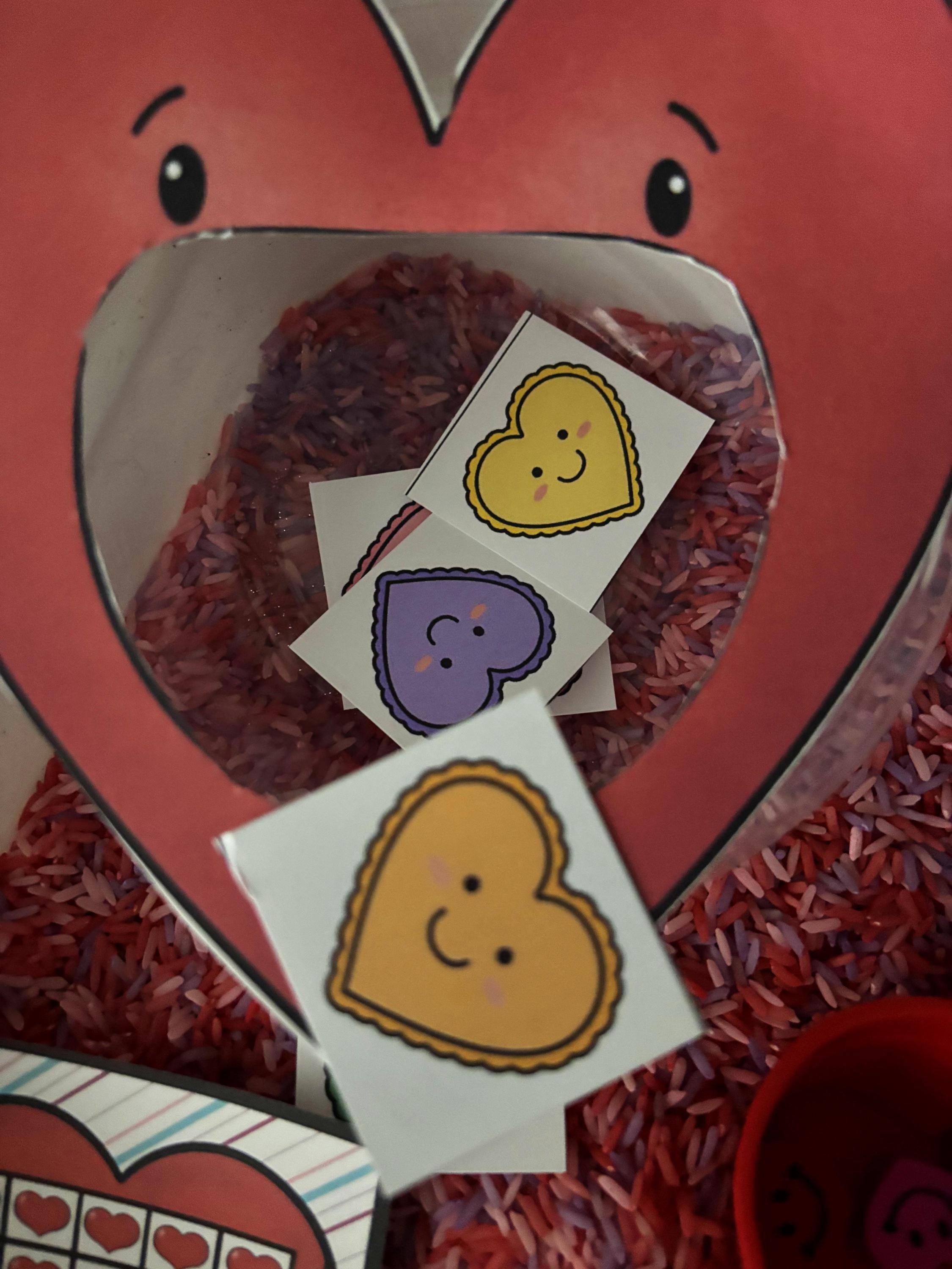 Valentine Hearts Sensory Bin, Task Box, Digital Download, Counting ...