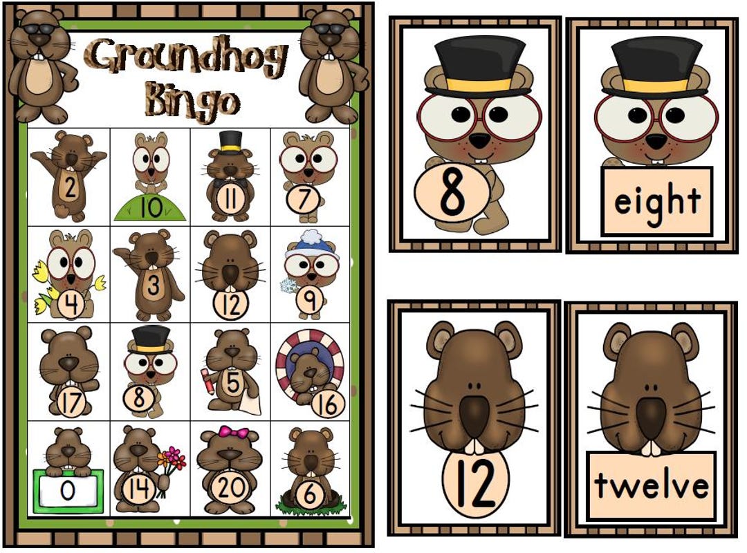 Groundhog Day Bingo, 12 Printable Groundhog Day Bingo Cards, Groundhog ...