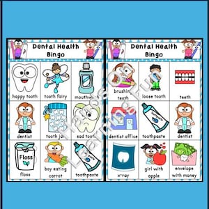 Dental Health BINGO Preschool L Teeth BINGO Activity | Dentist BINGO ...