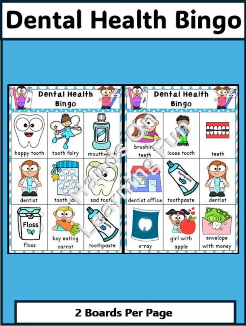 Dental Health BINGO Preschool L Teeth BINGO Activity | Dentist BINGO ...