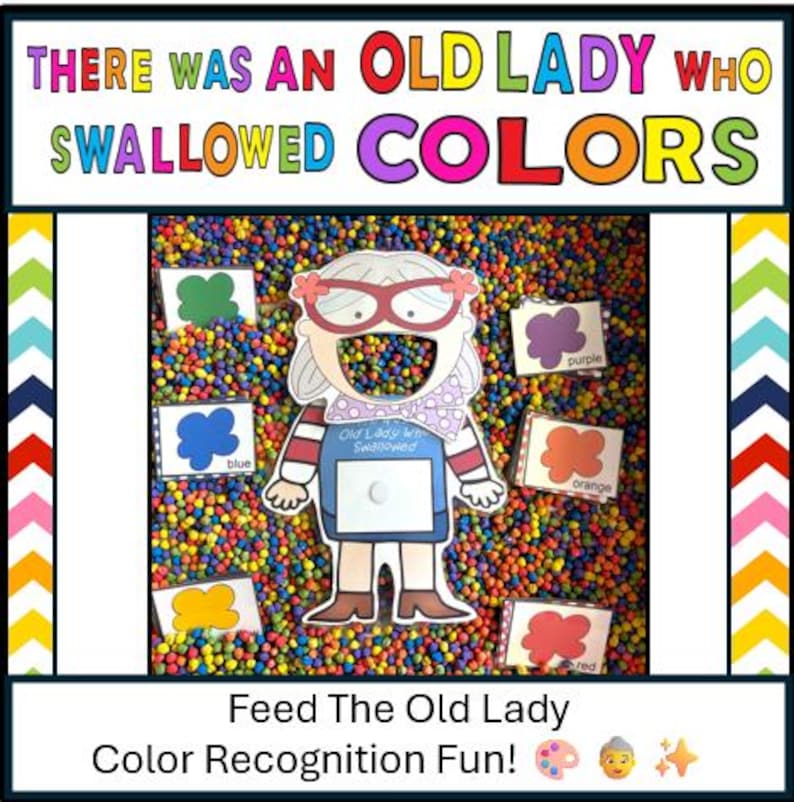 Old Lady Swallowed Colors Literacy Center – Preschool Special Ed ...