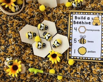 Spring Bee Sensory Bin Loose Parts Tinker Tray Montessori Sensory ...