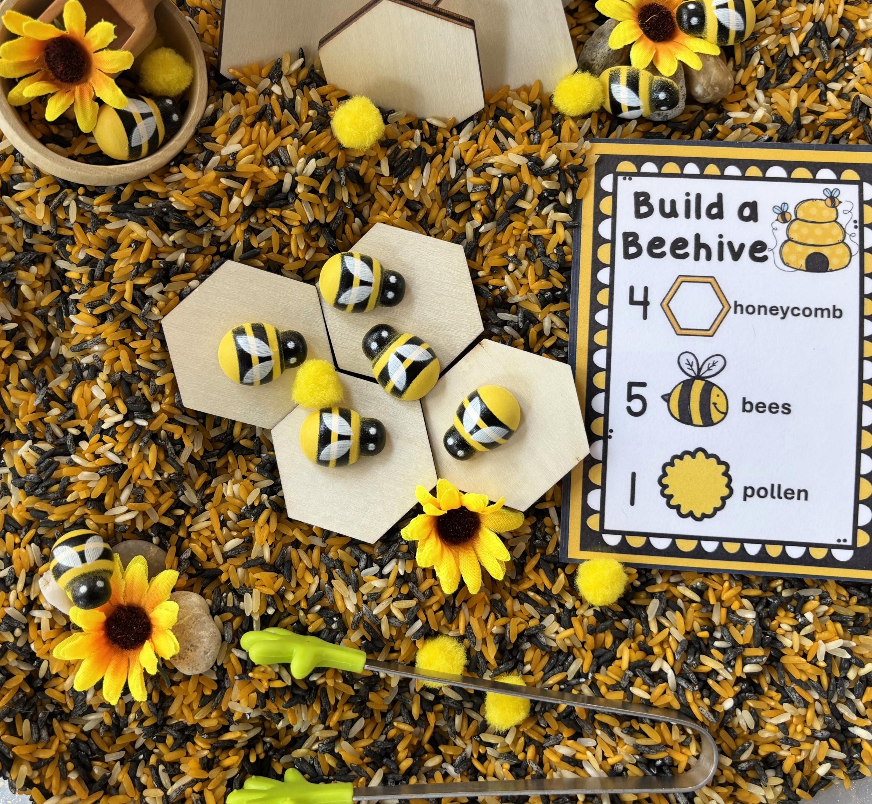 Spring Bee Sensory Bin Discover & Play | Build a Beehive | Tinker Tray ...