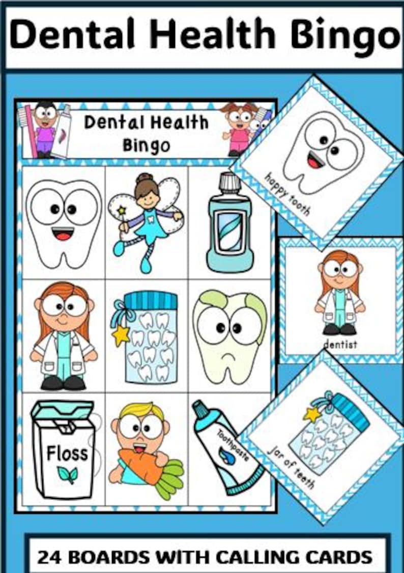 Dental Health BINGO Preschool L Teeth BINGO Activity | Dentist BINGO ...