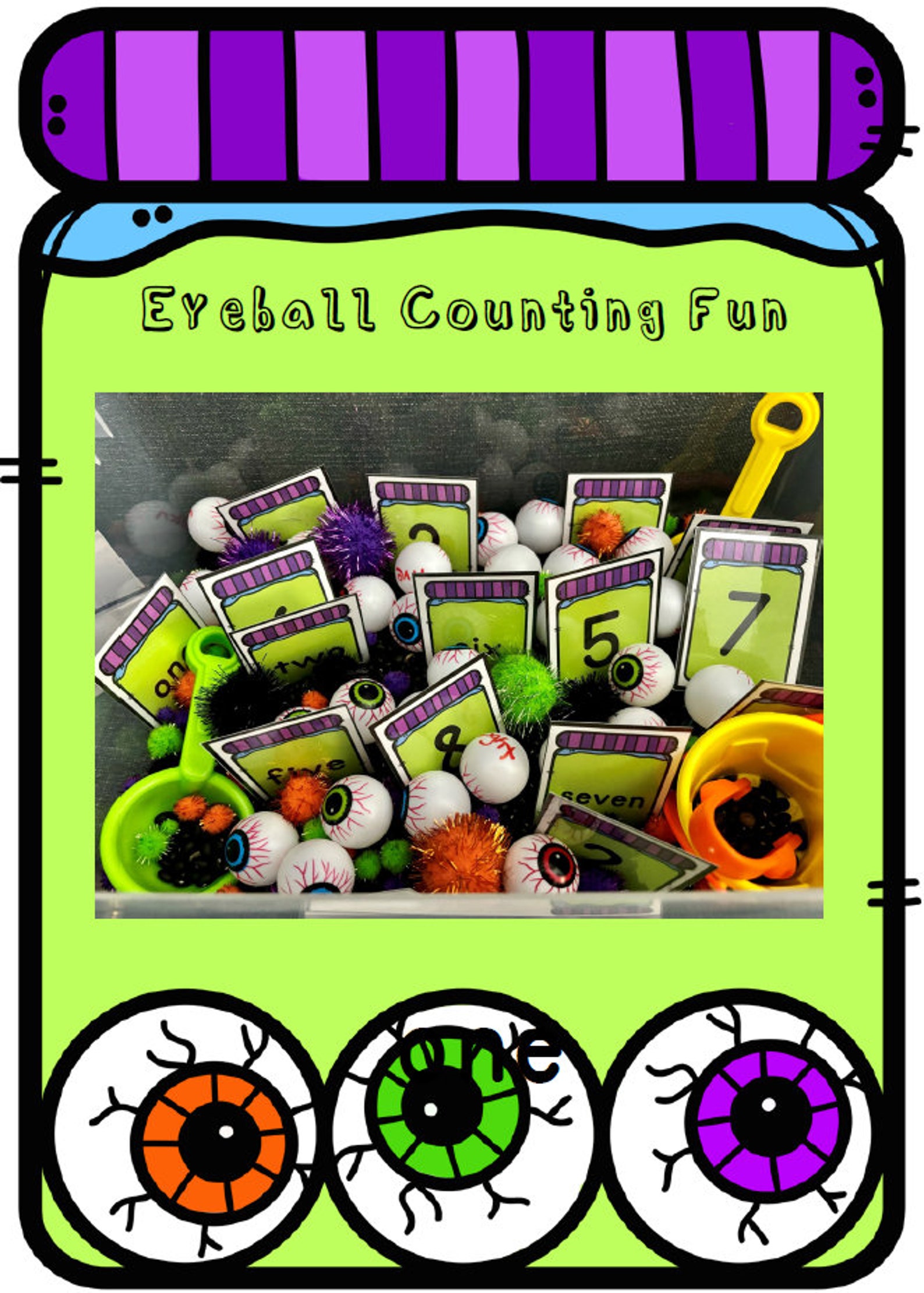 Eyeball Counting Fun Math Center Sensory Bin Activity Instant Download ...