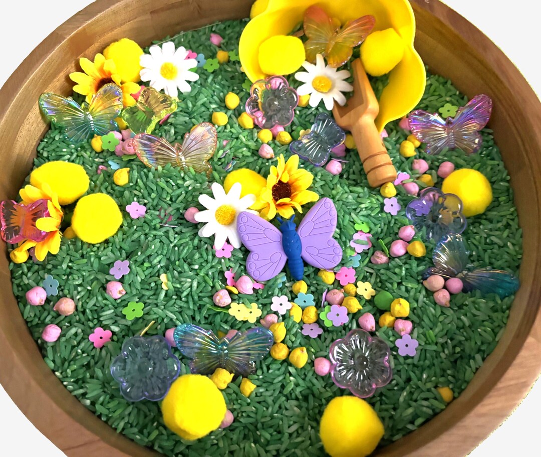 SPRING SENSORY BIN | Blossoms & Butterflies | Sensory Bin Recipe Cards ...