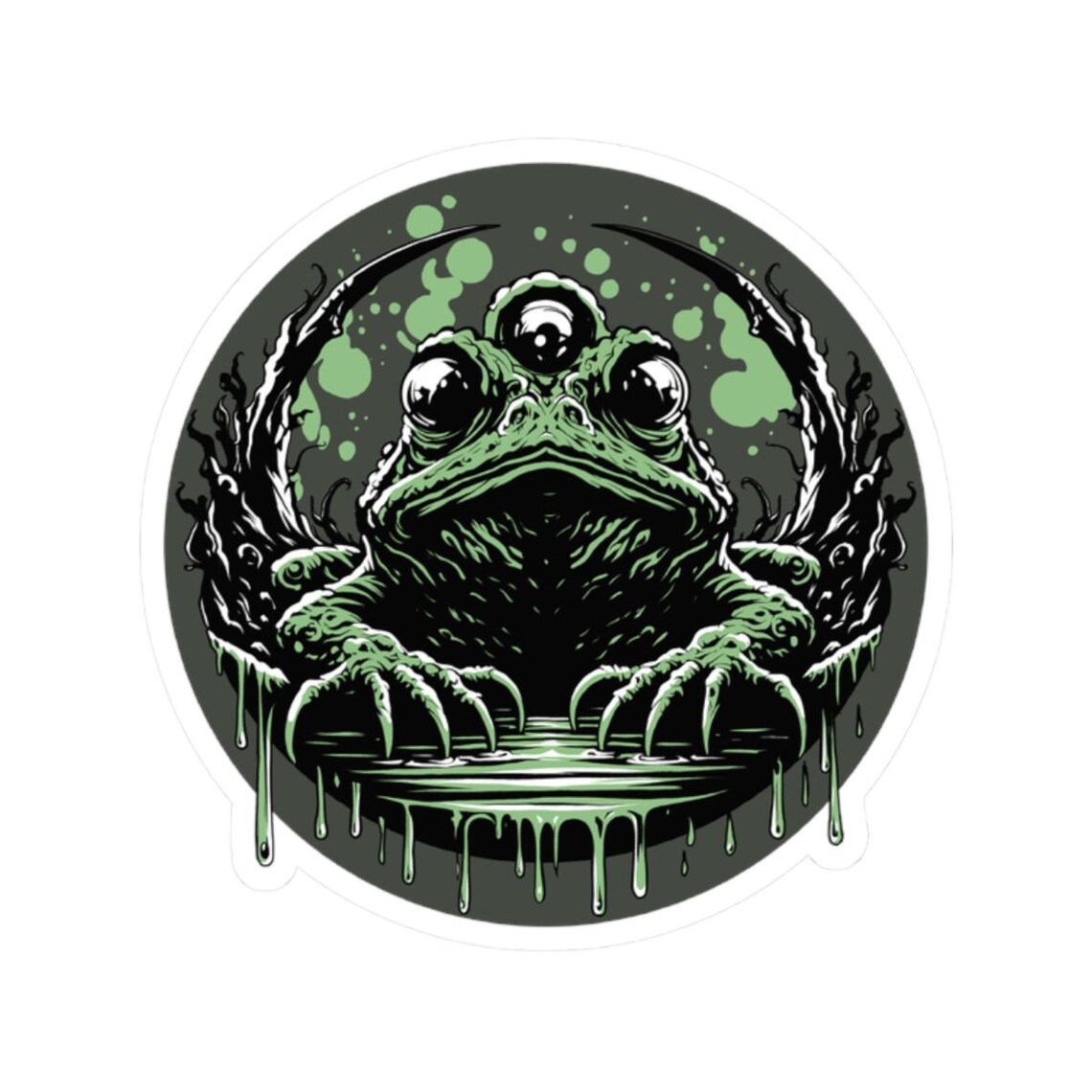 Horror Sticker Three-eyed Toad - Etsy
