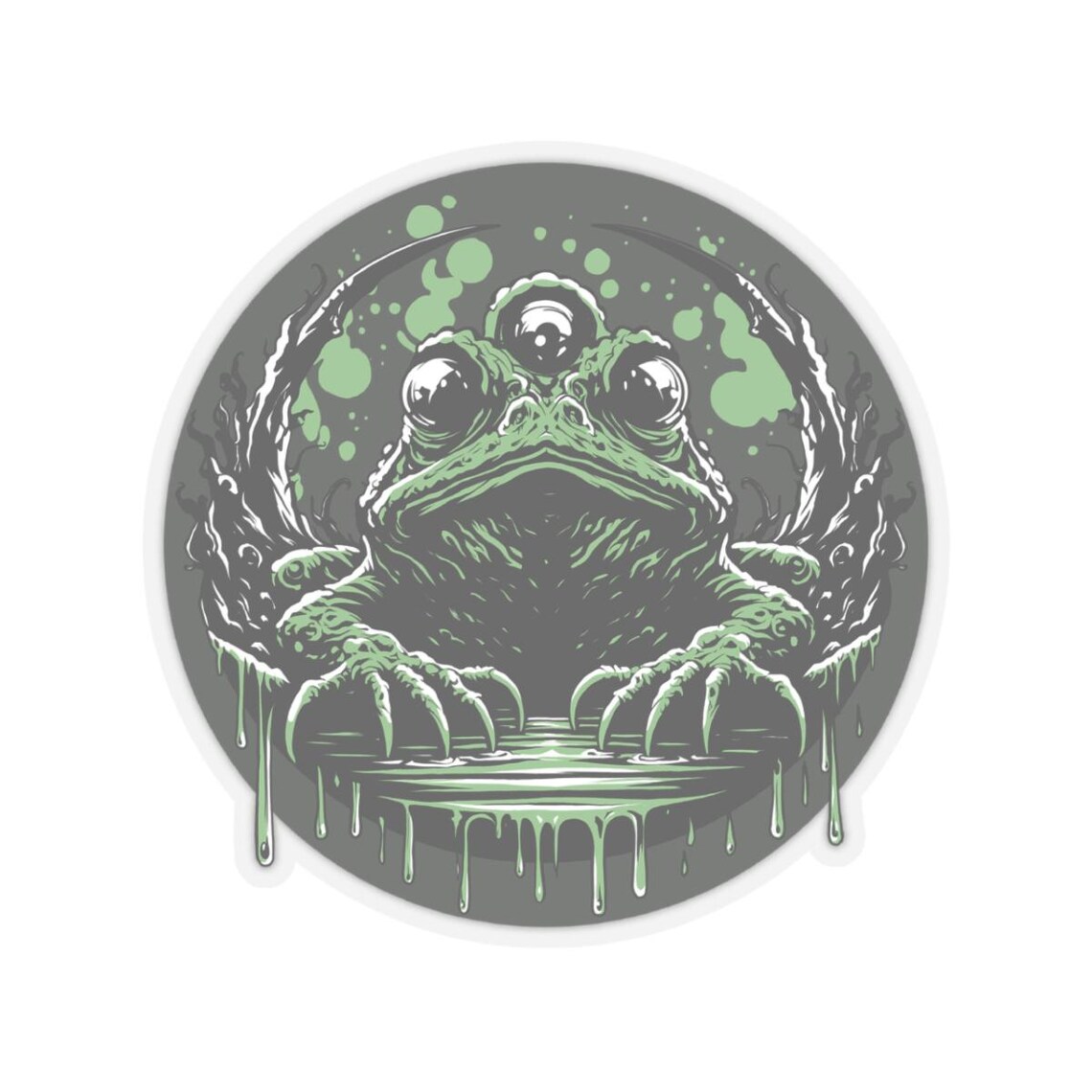 Horror Sticker Three-eyed Toad - Etsy