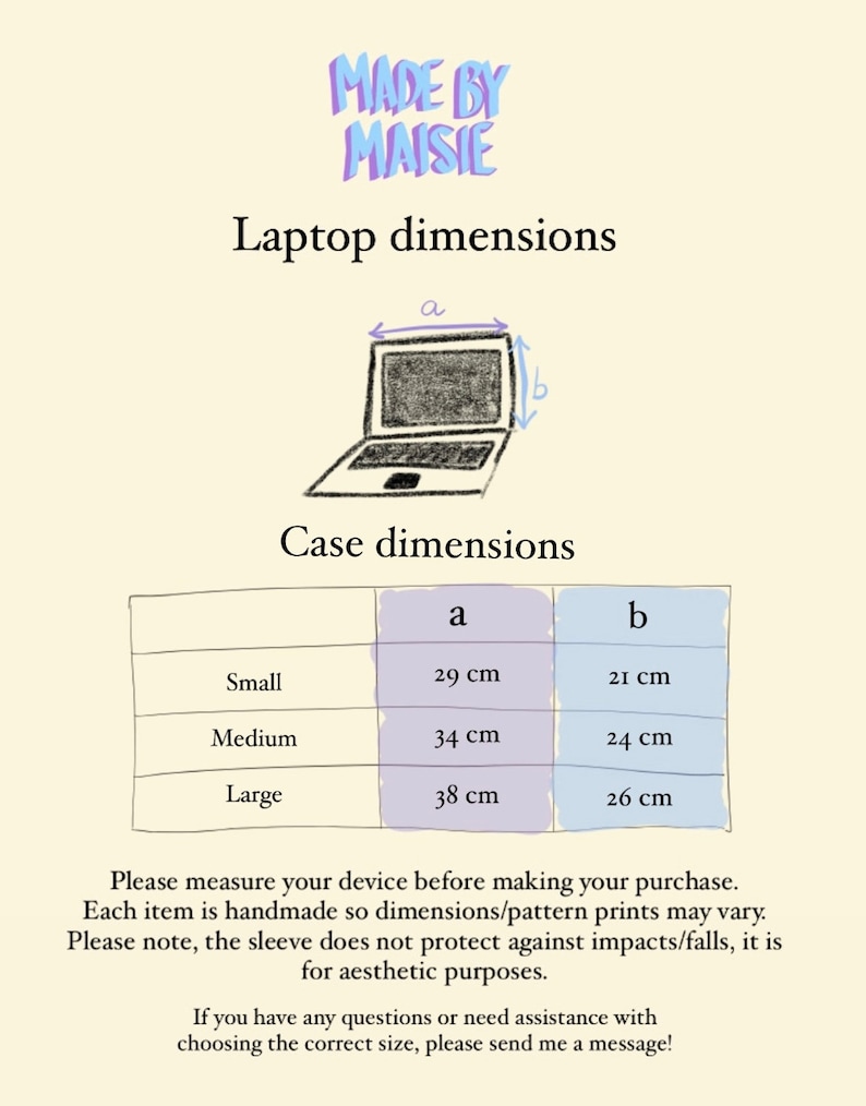 Handmade Quilted Laptop/ipad Tablet Case, Yellow Ditsy Floral Fabric ...