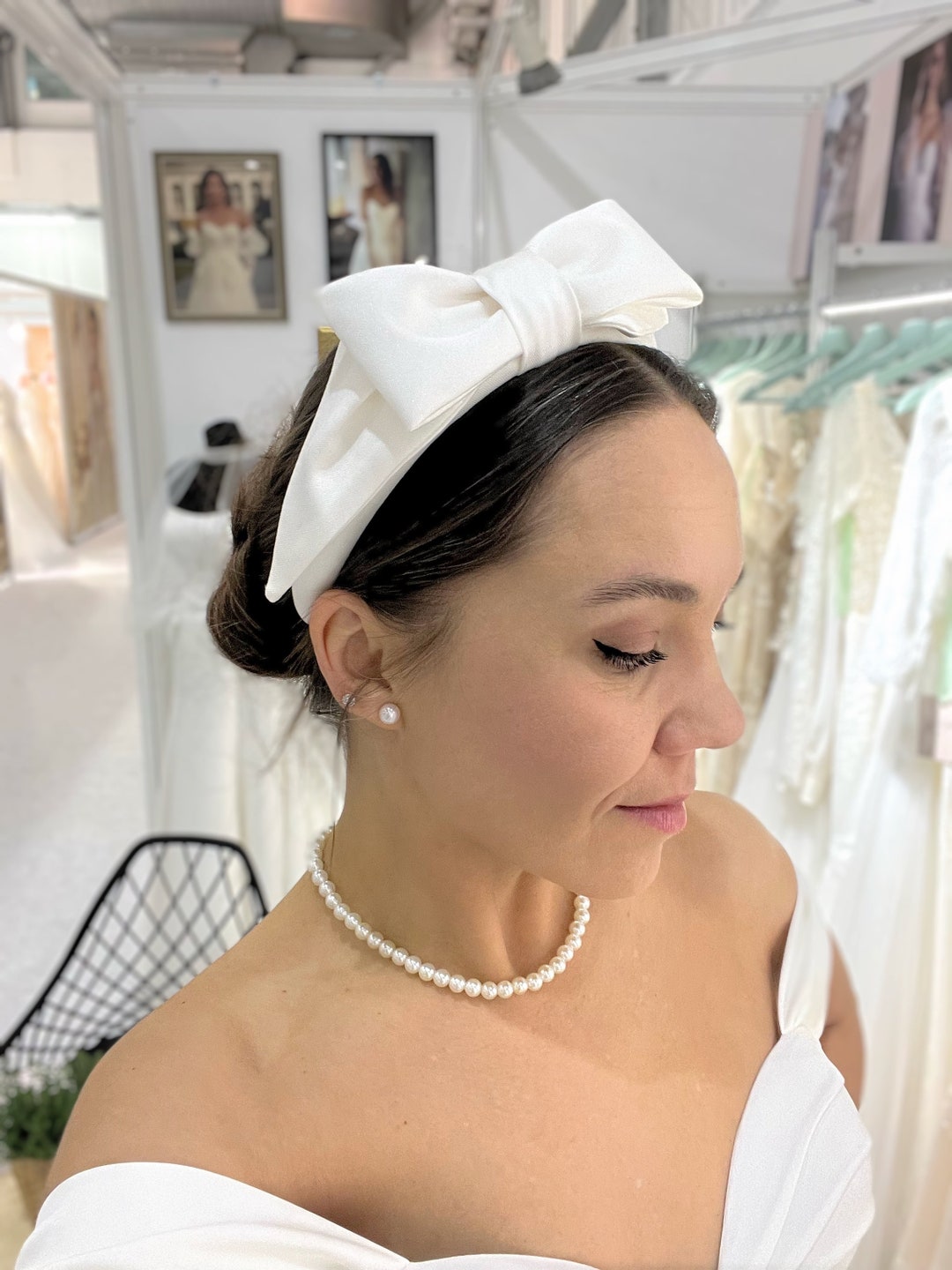 Farfalla Headband Made of Satin or Mikado Fabric, Wedding Headband ...