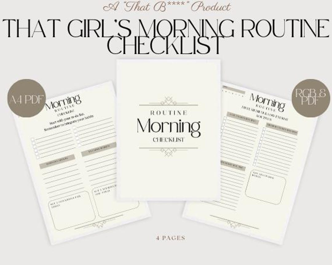 That Girl Morning Routine Checklist – Aesthetic & Productive Morning ...