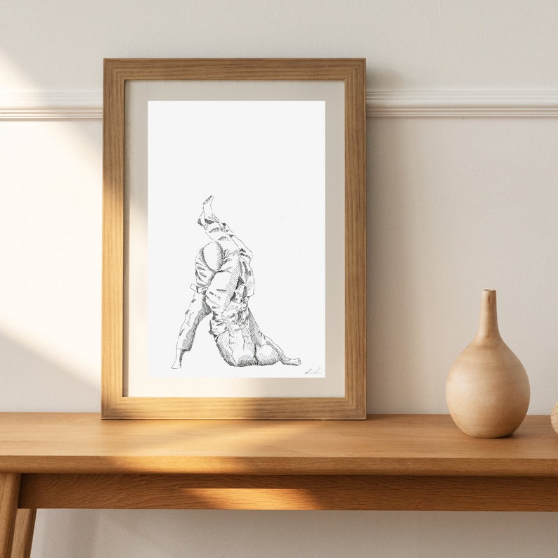 Jiu-jitsu Art Flow of Technique A Brazilian Jiu-jitsu Line Drawing ...