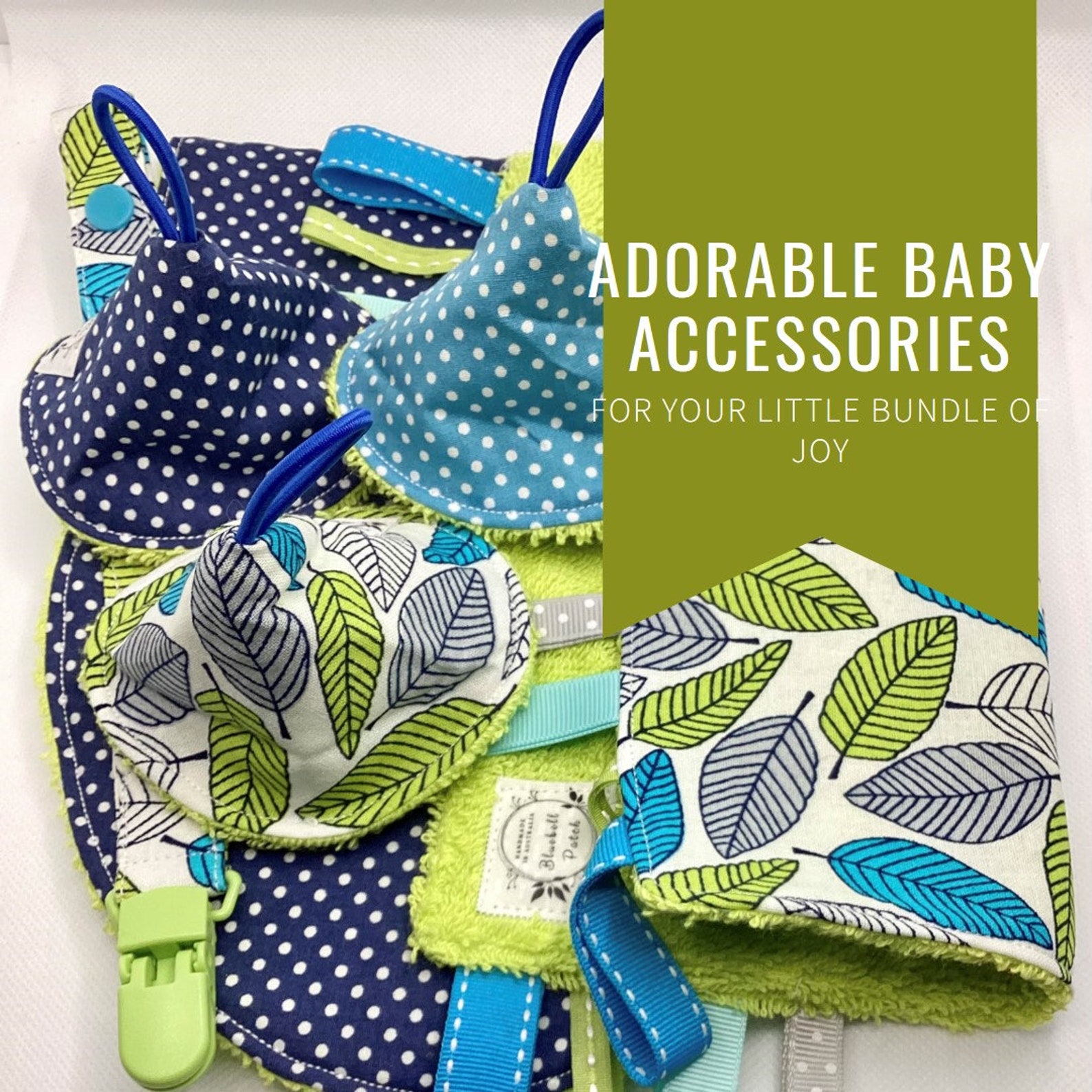 Baby Shower Gift, 5-piece Baby Accessories Set, Burp Cloth, Soother ...