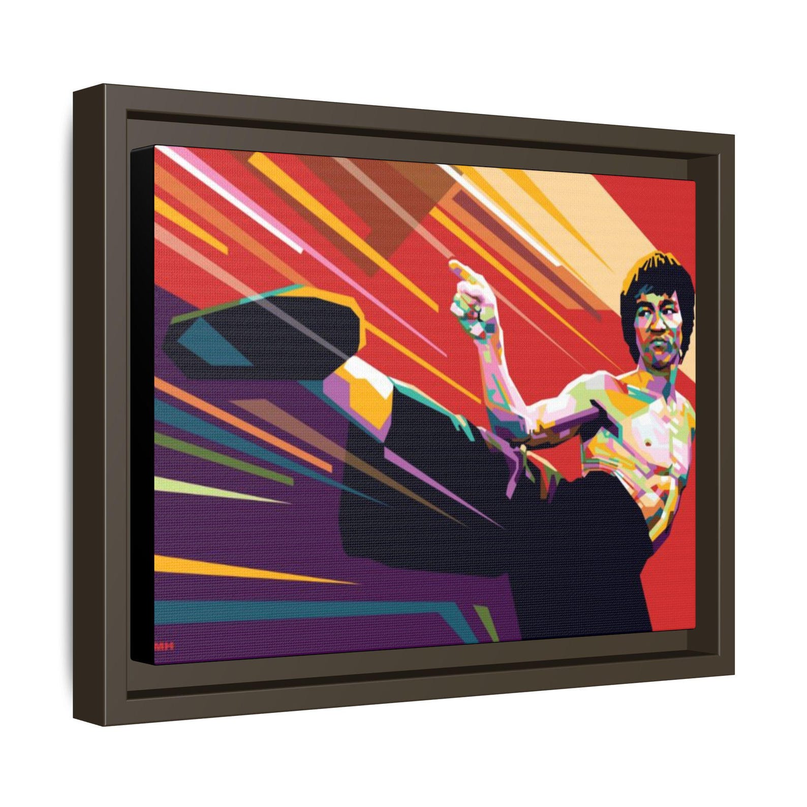 Bruce Lee Vintage Poster Pop Art Matte Canvas, Framed multi-color - Etsy