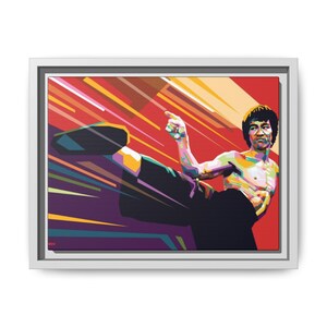 Bruce Lee Vintage Poster Pop Art Matte Canvas, Framed multi-color - Etsy