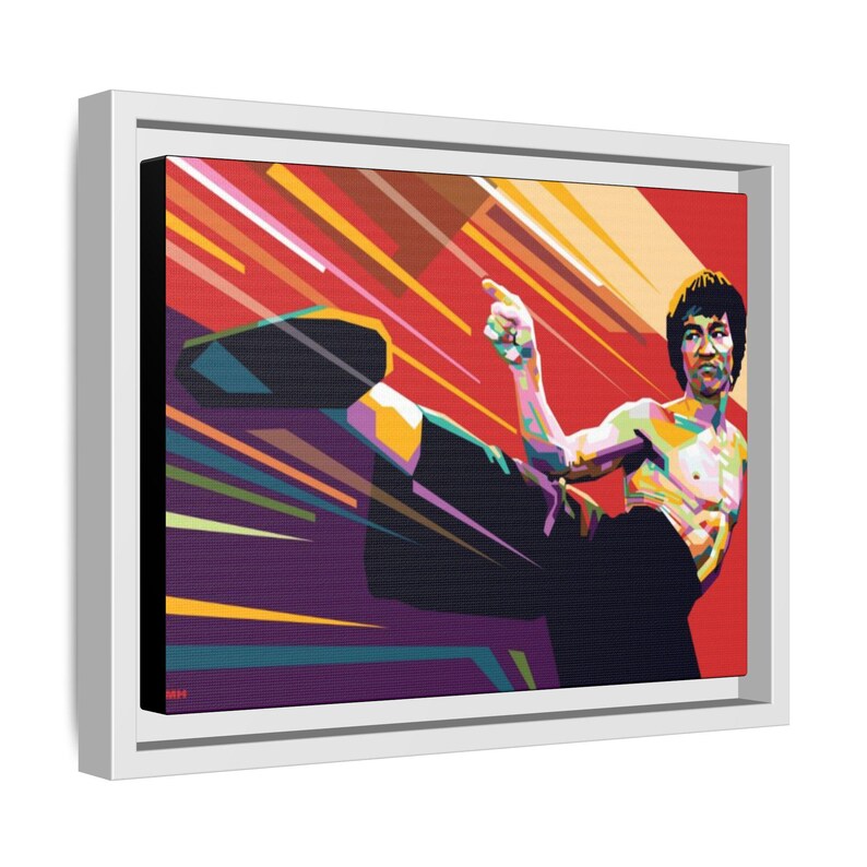 Bruce Lee Vintage Poster Pop Art Matte Canvas, Framed multi-color - Etsy