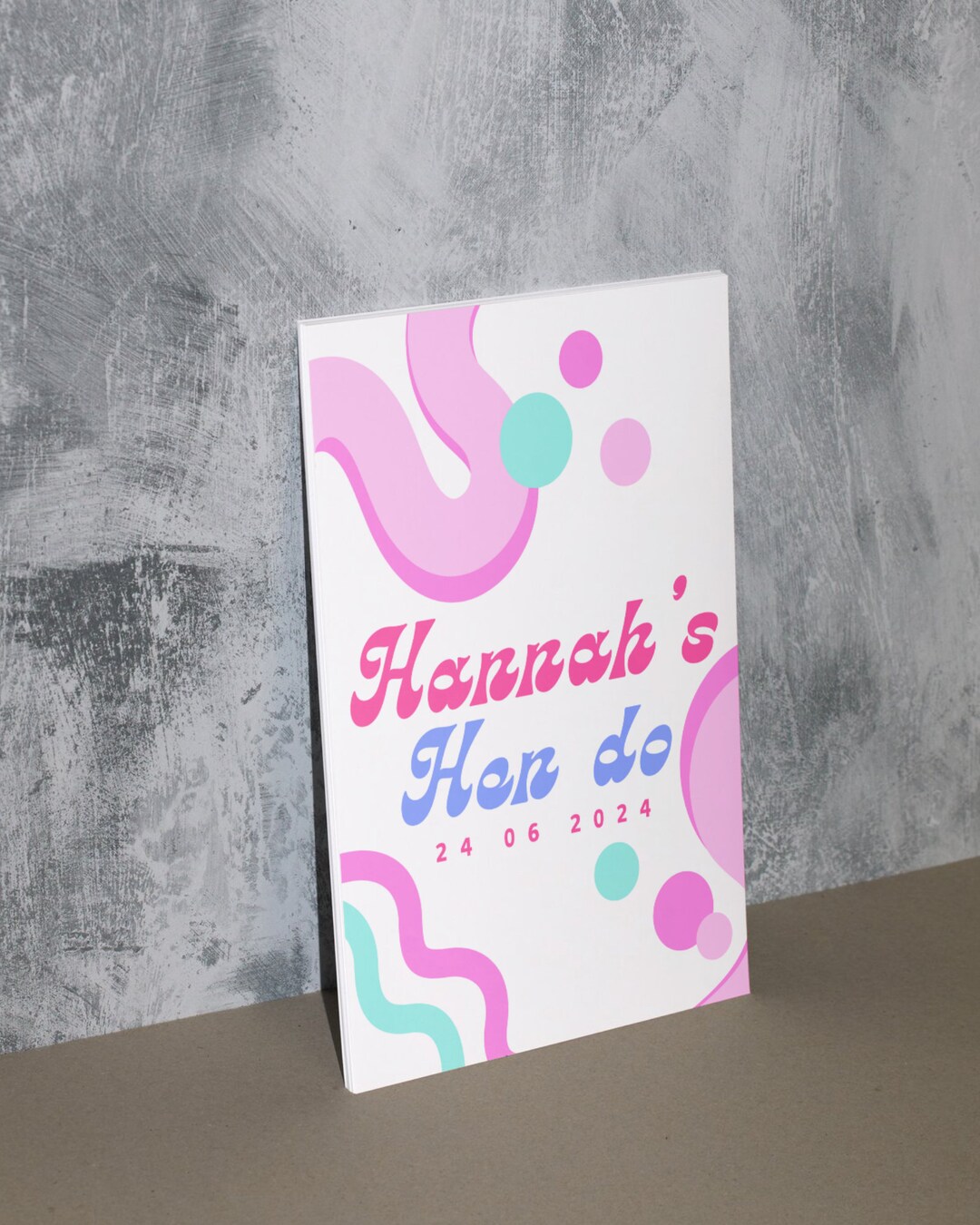 Funky 90s Pink Personalised Hen Do Party Poster Sign - Etsy