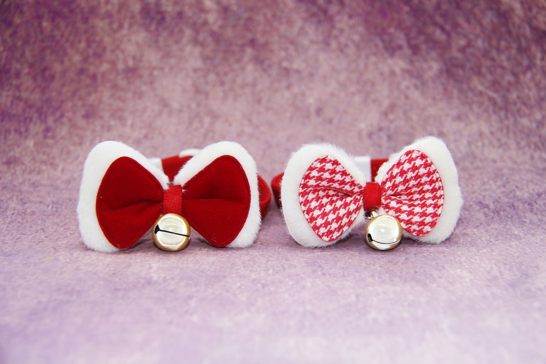 Christmas Pet Collar Bowtie: Personalized Cat Dog Collar With Engraved ...