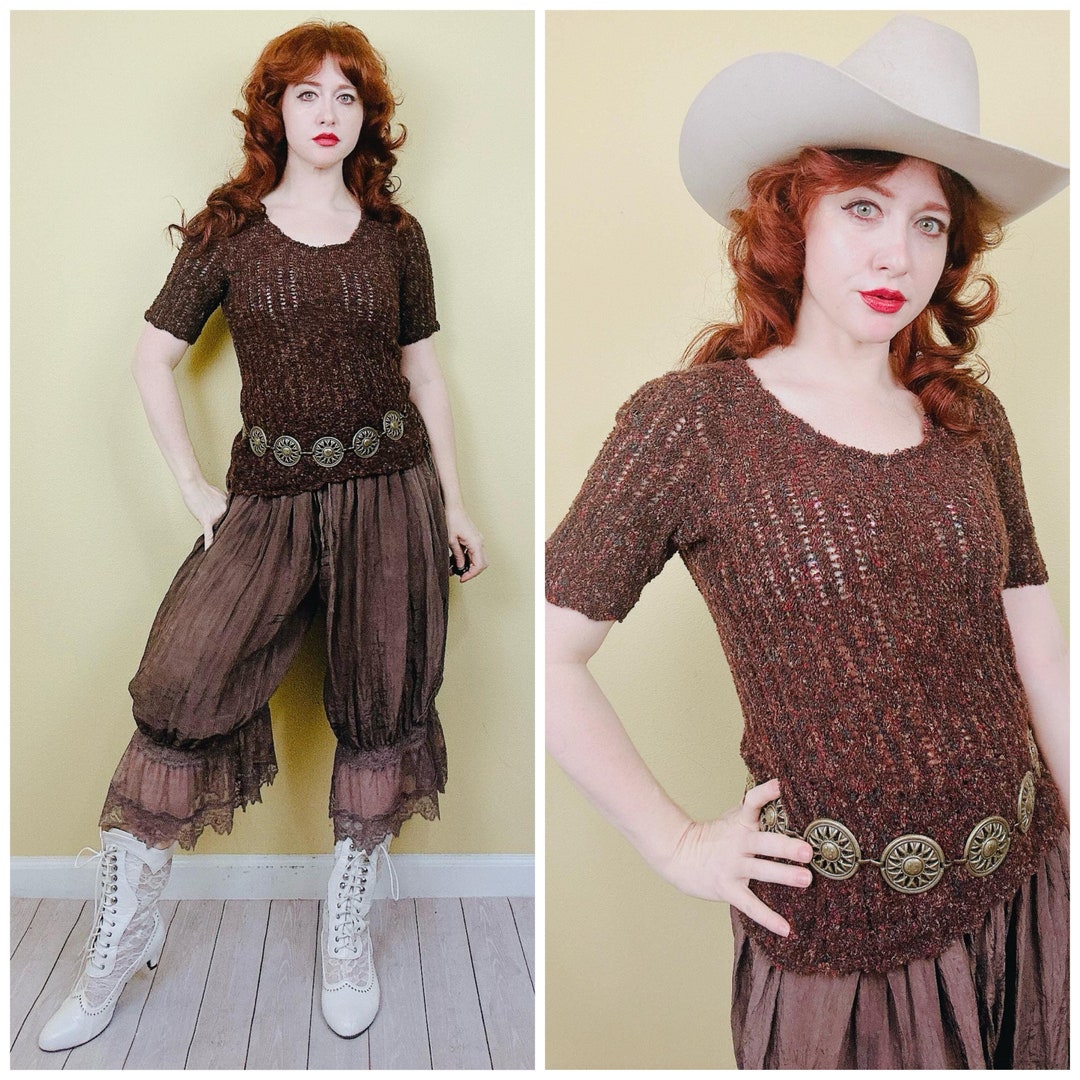 Vintage Bagabon Knit Sweater: 1990s Cotton Pointelle, Size Large - Etsy