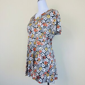 1970s Vintage Brown Floral Nylon Sizzler Set / 70s Flower Power Mod ...
