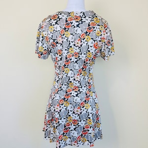 1970s Vintage Brown Floral Nylon Sizzler Set / 70s Flower Power Mod ...