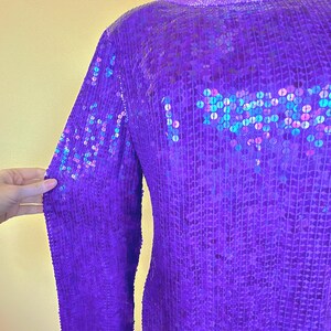 1980s Vintage Maple Wet Look Sequin Dress / 80s / Eighties Shimmering ...
