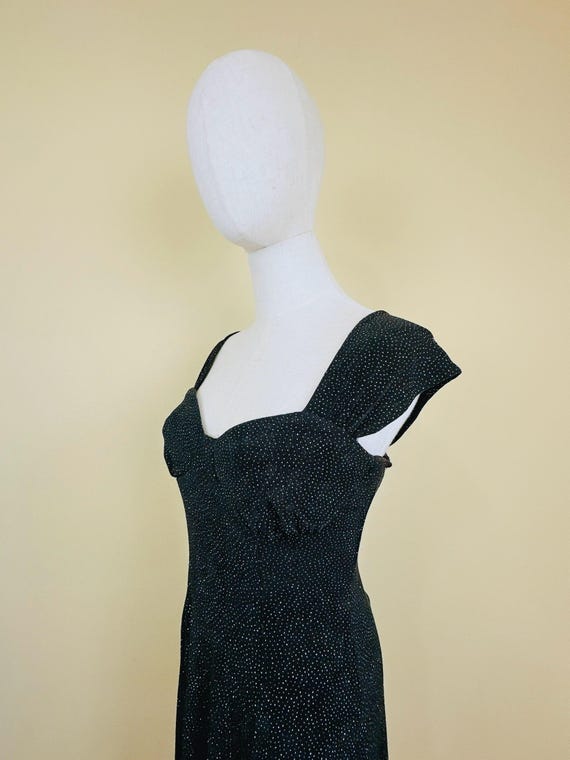 1990s Vintage CDC Sparkle Spandex Mini Dress / Black … - Gem