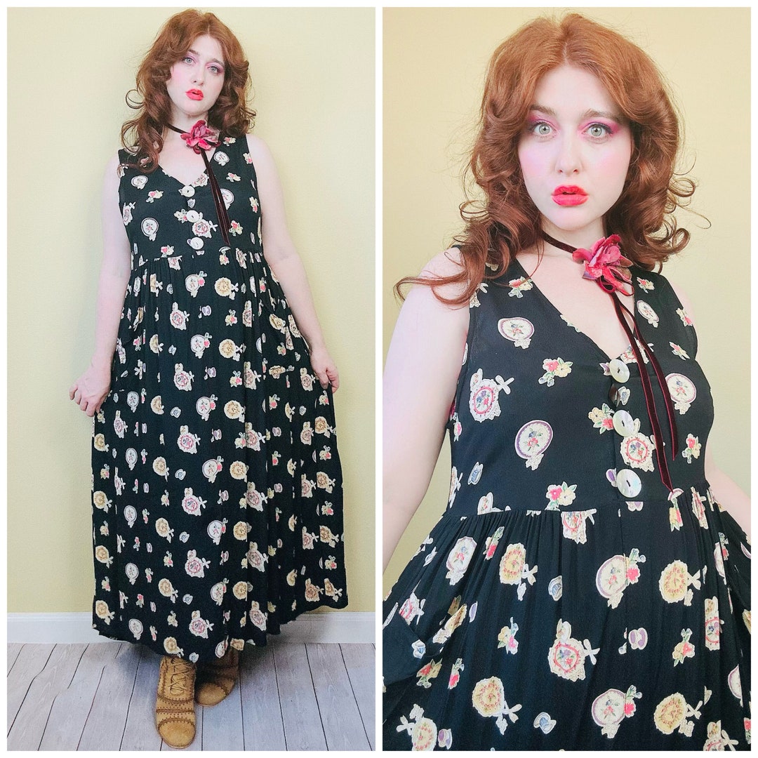 1990s Vintage Kamellia by Desire Doily Print Smock Dress / 90s - Etsy