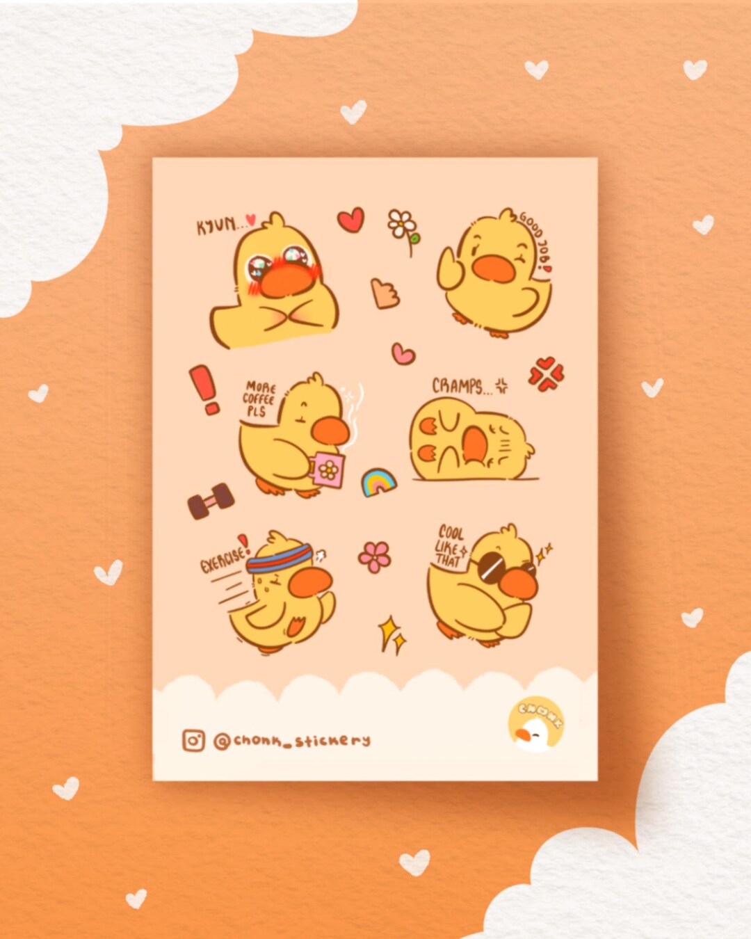 Cute Duck Relatable Sticker Sheets, Animal Stickers, Journal Stickers ...