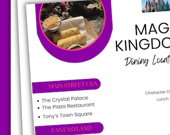 WDW Dining Info Sheets Bundle - Etsy