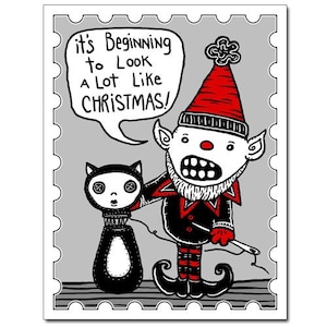 Looks Like Christmas Gingerdead Goth / Alt Greeting Cards Blank 5 PACK ...