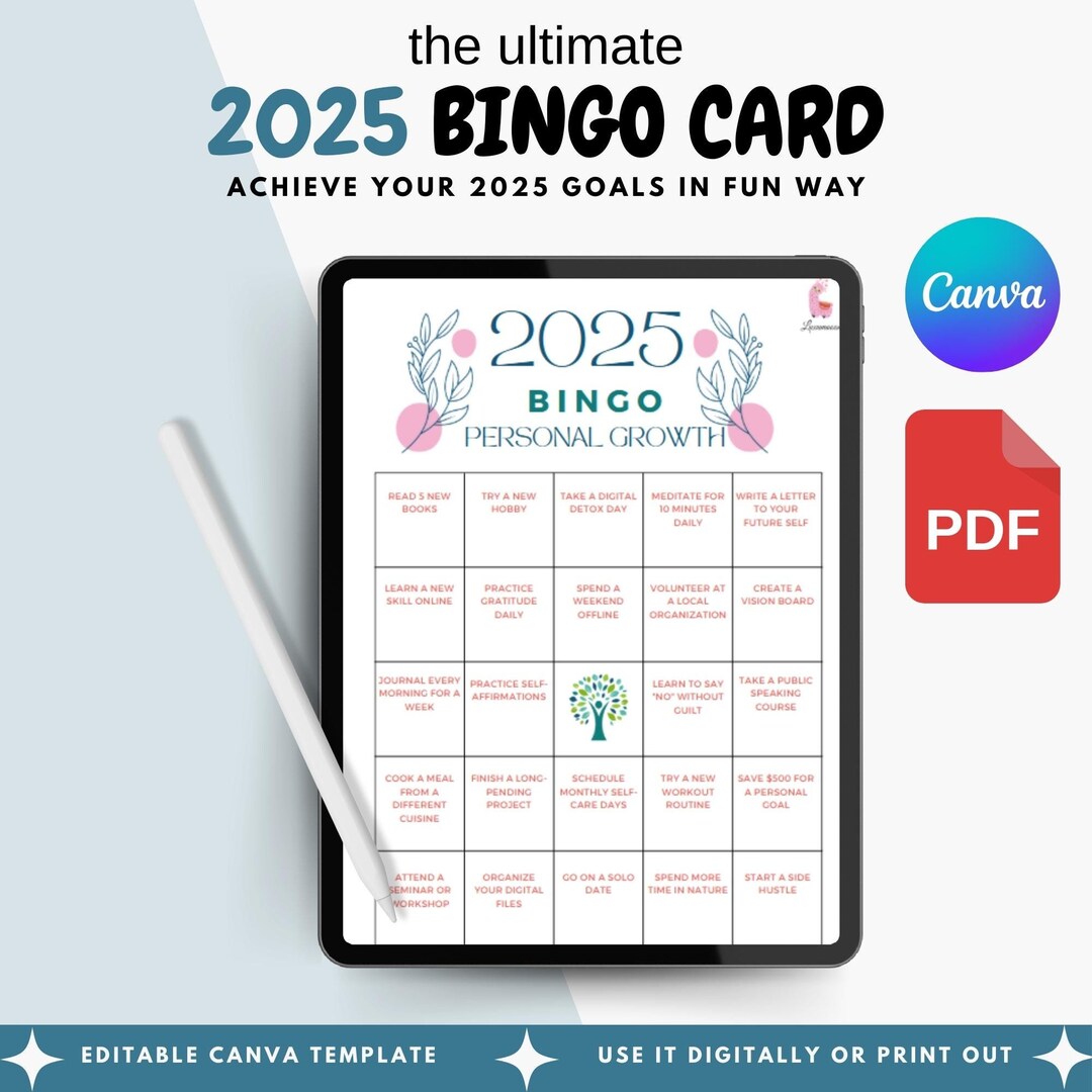 Vision Board 2025, Blank Bingo Card, Vision Board, New Year Party Games ...