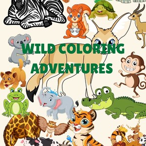 Wild Animal Colouring Pages for Kids Vol. 1, Cute Animal Colouring ...